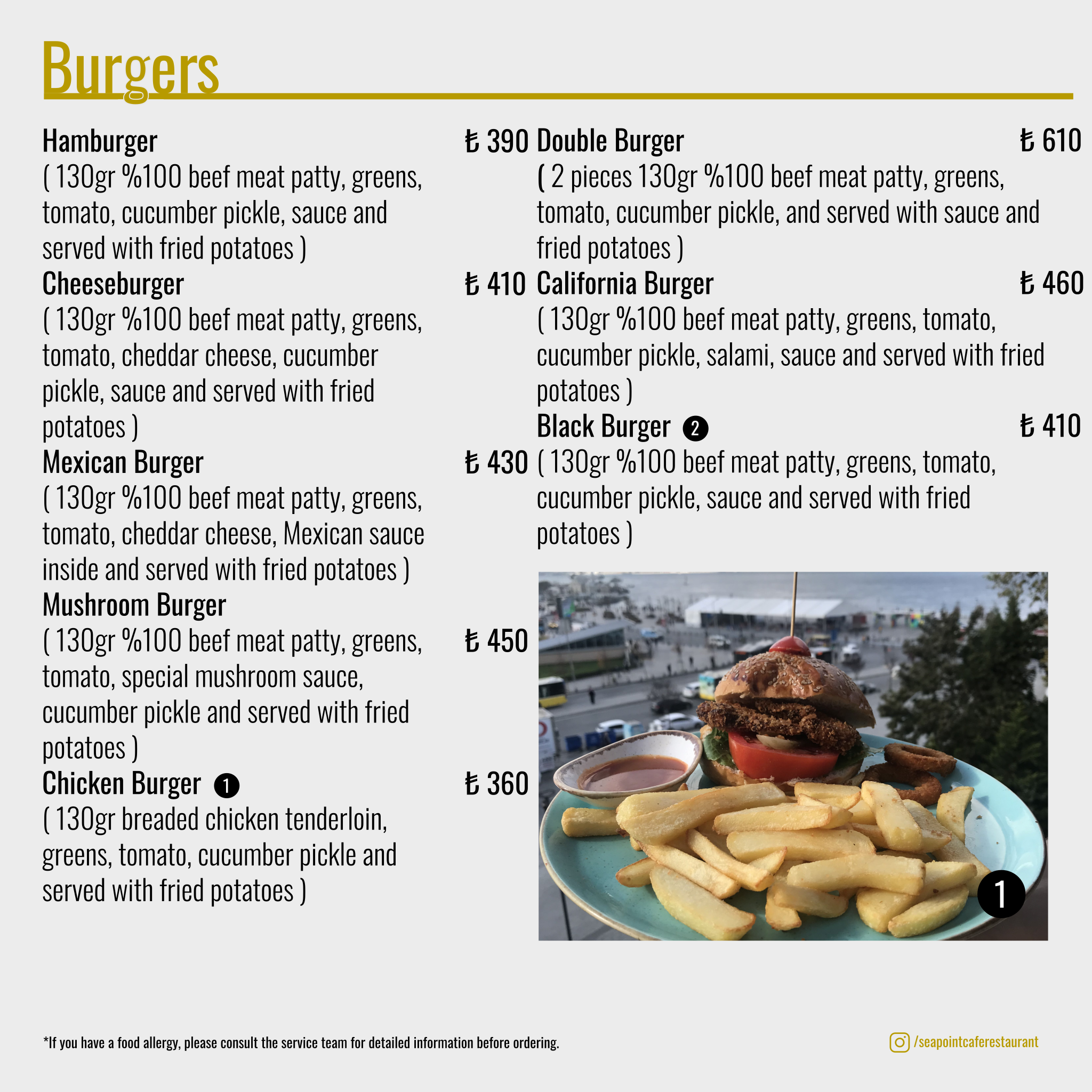 Burgers – Seapoint Cafe & Restaurant
